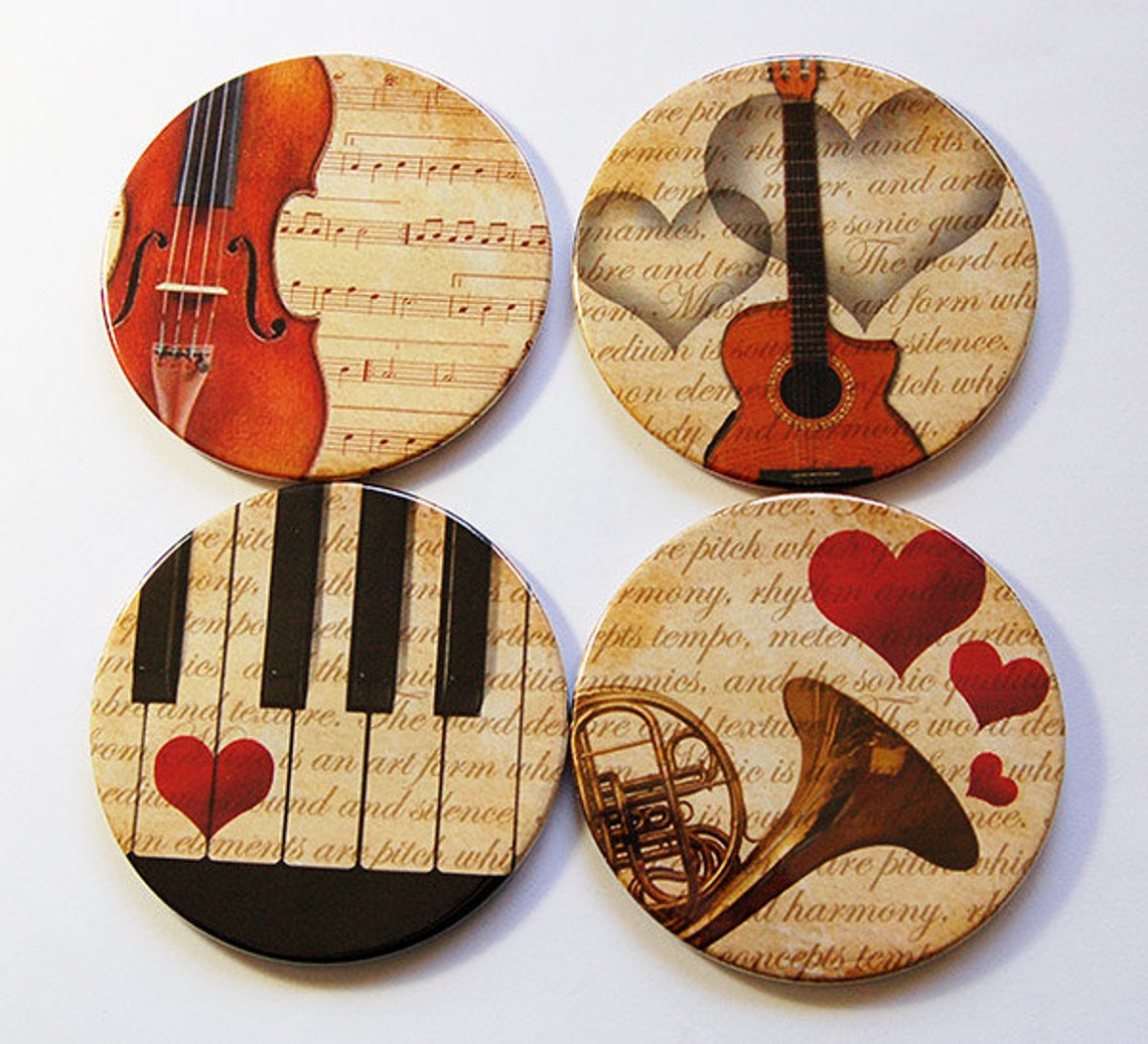 Music Coasters Coasters Drink Coasters Wine Coasters Round | Etsy