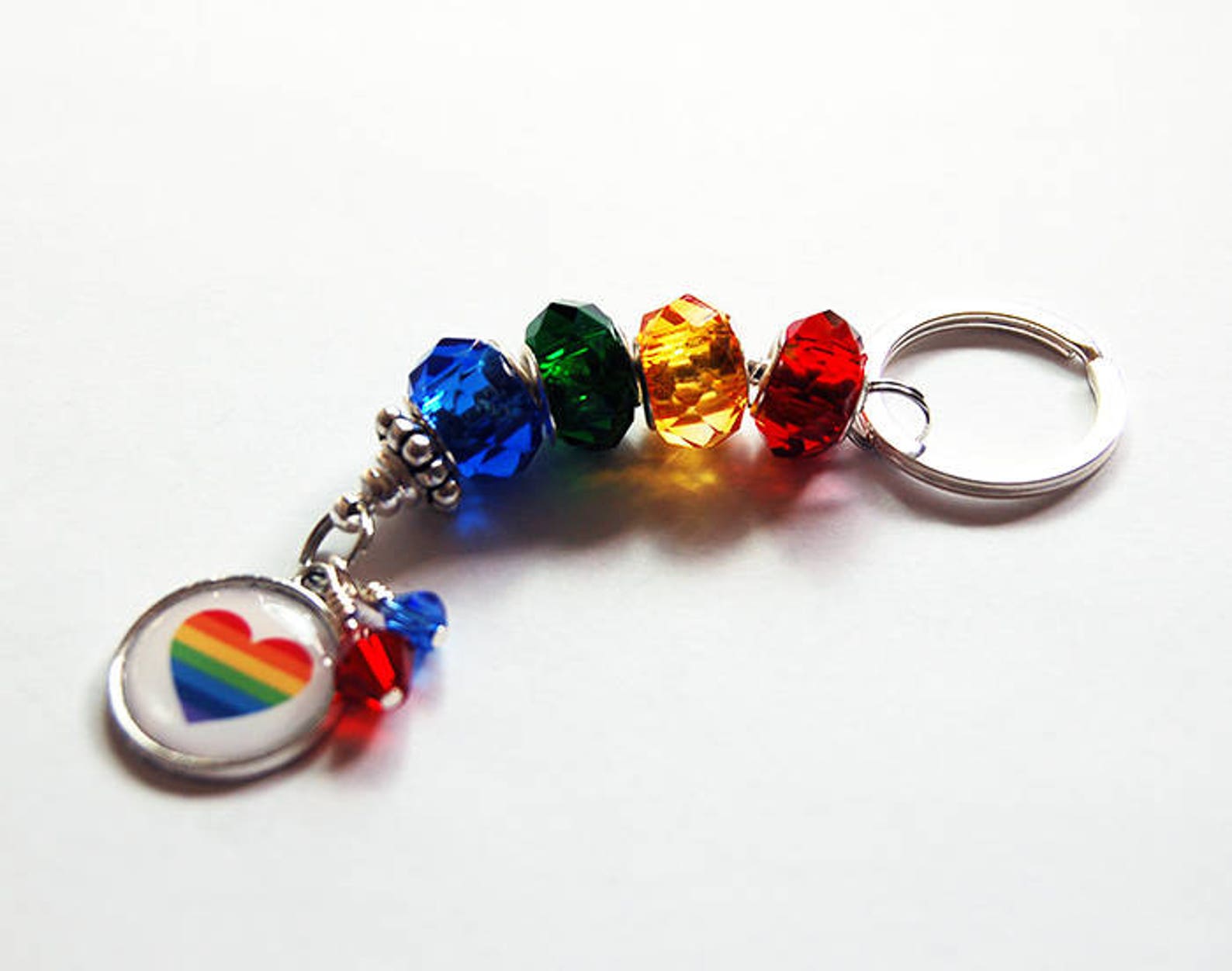Rainbow Heart Keychain Heart Keyring Pride Month Zipper - Etsy
