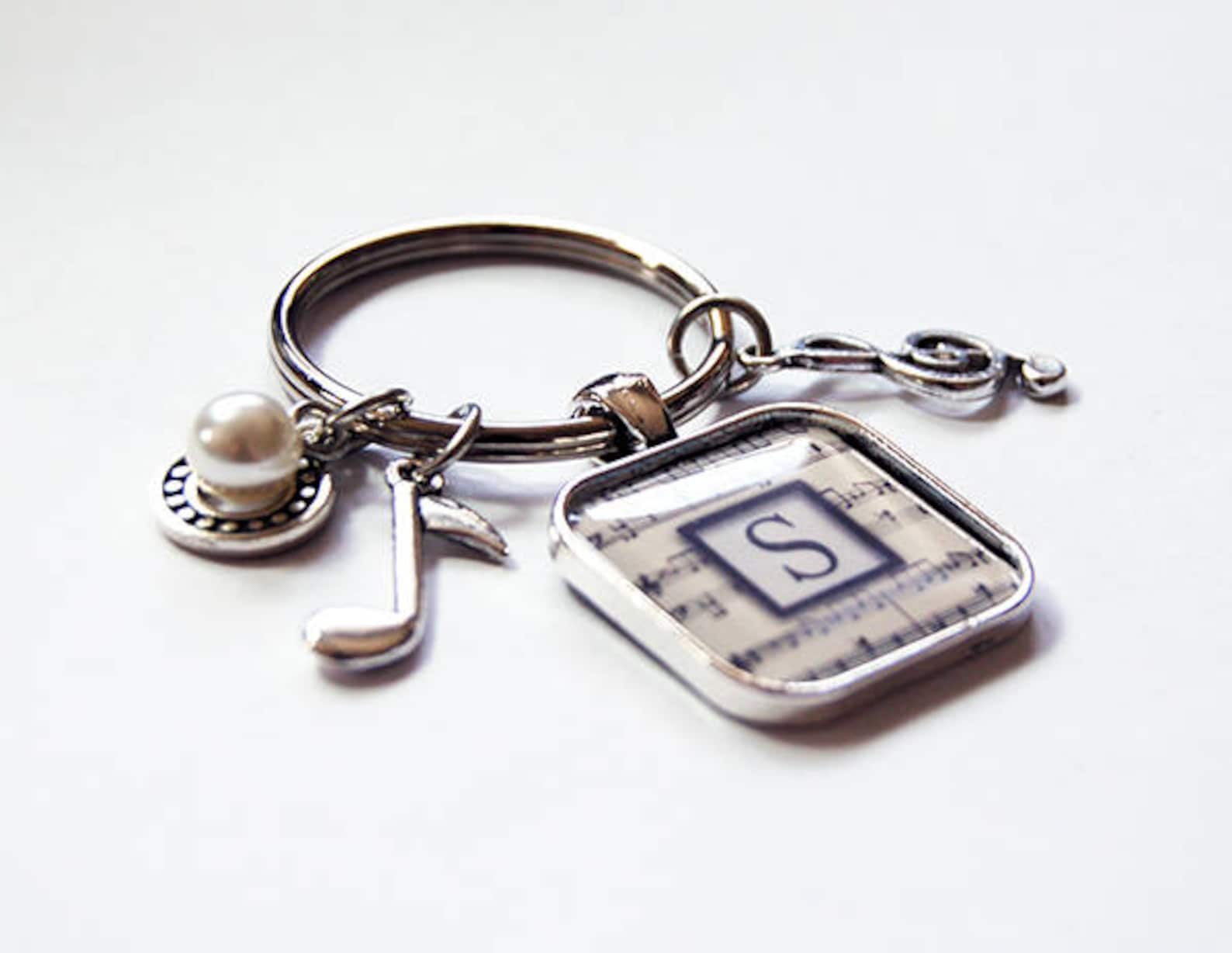 Music Key Ring Monogram Keychain Music Lover Personalized - Etsy Canada