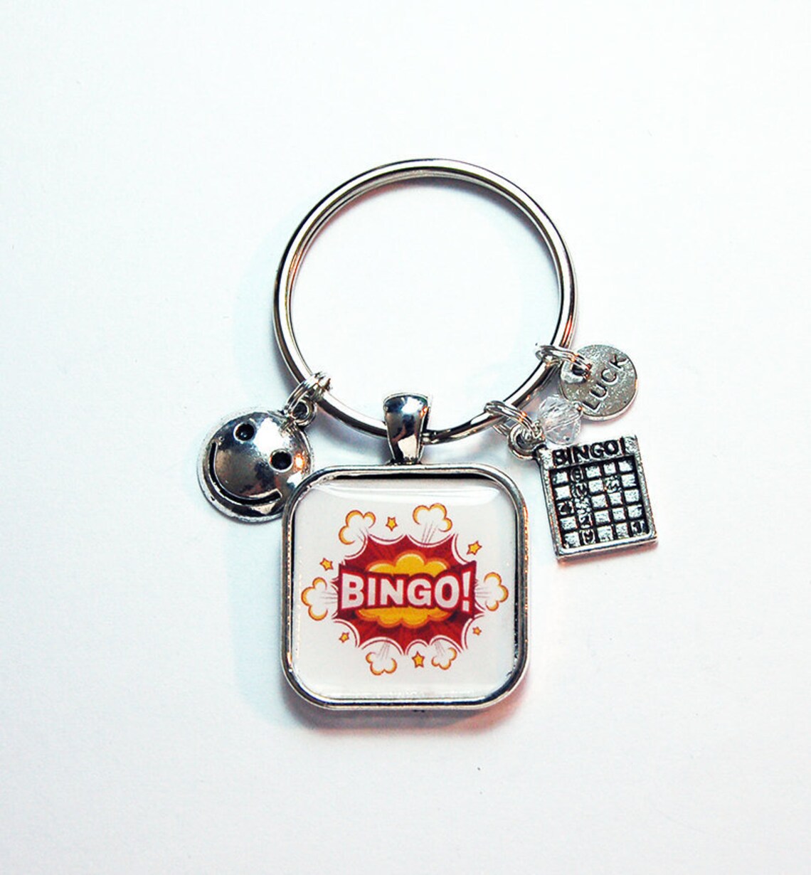 Bingo Keyring With Charms Bingo Keychain Cute Keyring for - Etsy