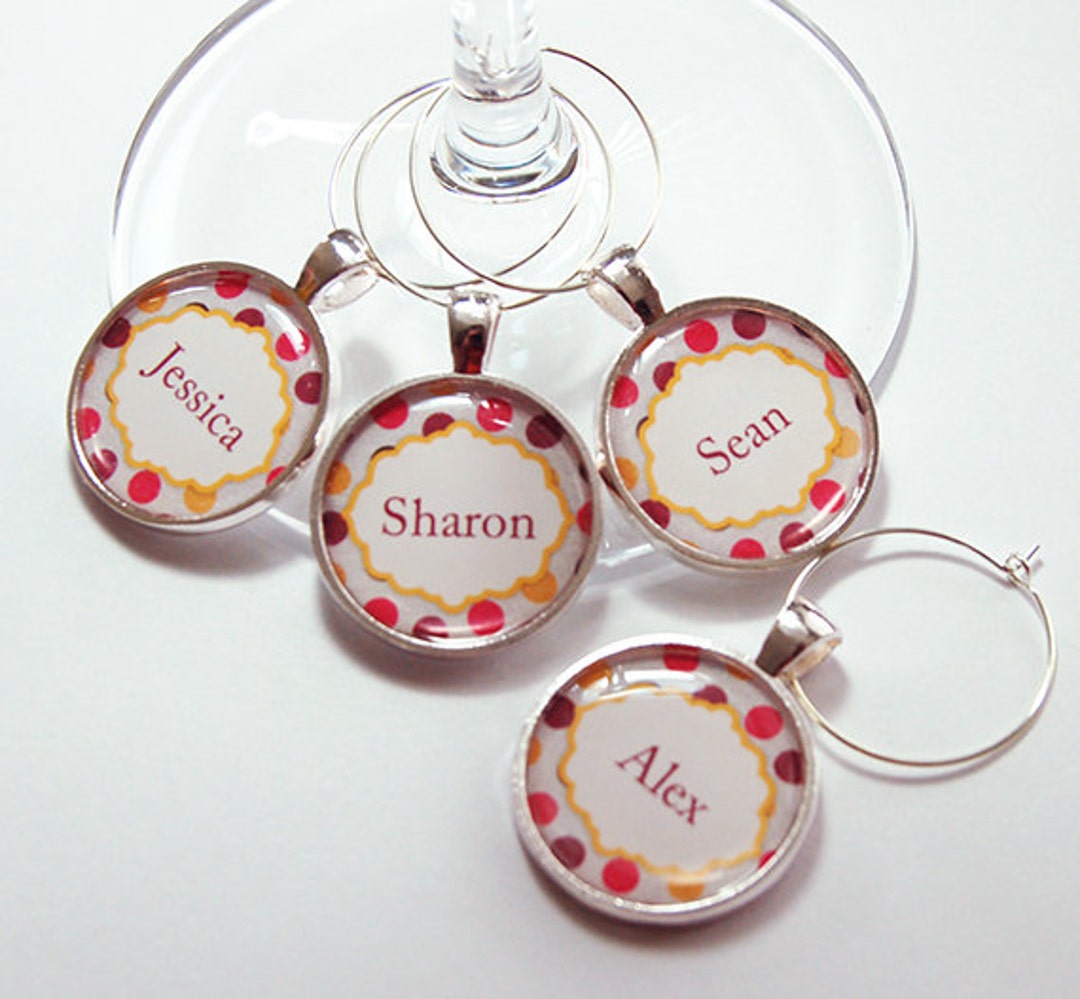 Custom Wine Charm, Personalized Wine Charms, Wine Glass Charms, Silver ...