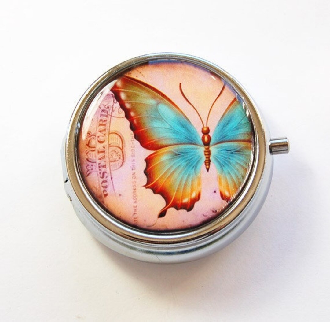 Butterfly Pill Box for Purse, Pretty Travel Pill Case, Gift for Her ...