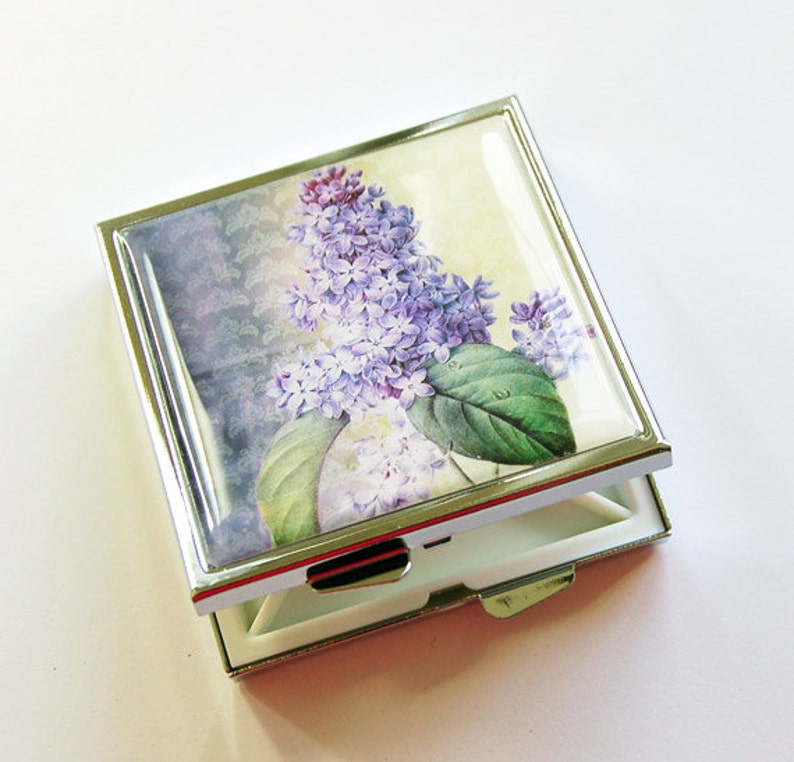 Lilacs Flower Pill Box Square Flower Pill Case in Purple - Etsy