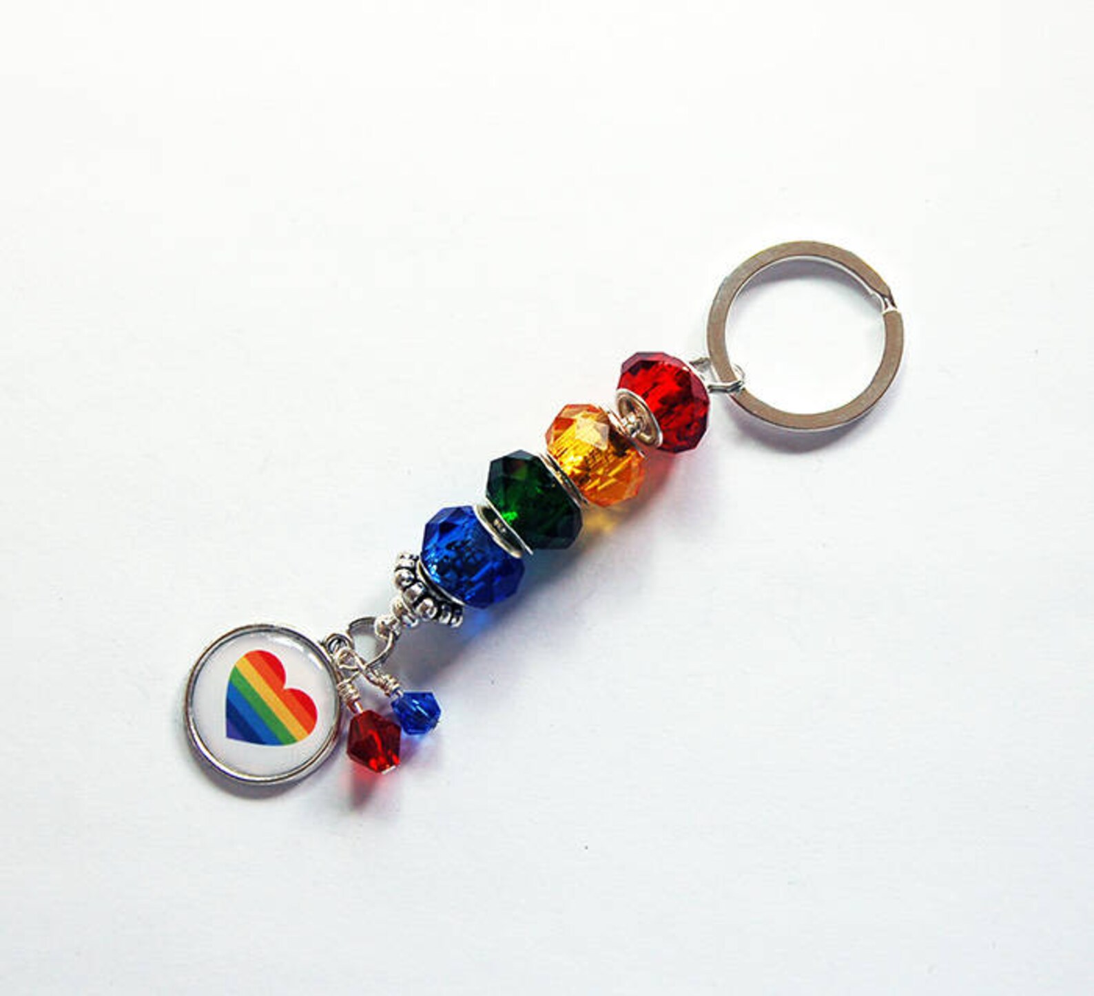 Rainbow Heart Keychain Heart Keyring Pride Month Zipper - Etsy