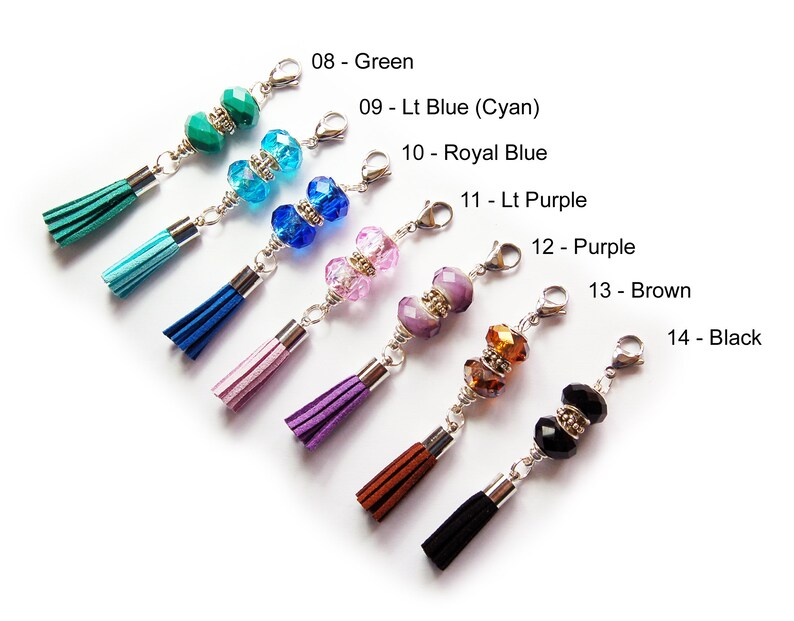 Bead Zipper Pull With Faux Suede Tassel Available in 14 | Etsy