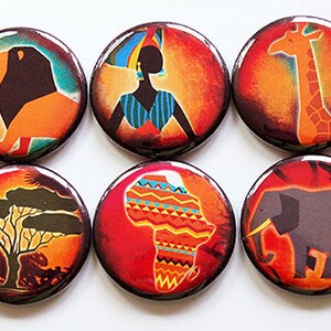 Africa Magnets, Magnet Set, Button Magnets, Kwanzaa Gift, Kitchen ...