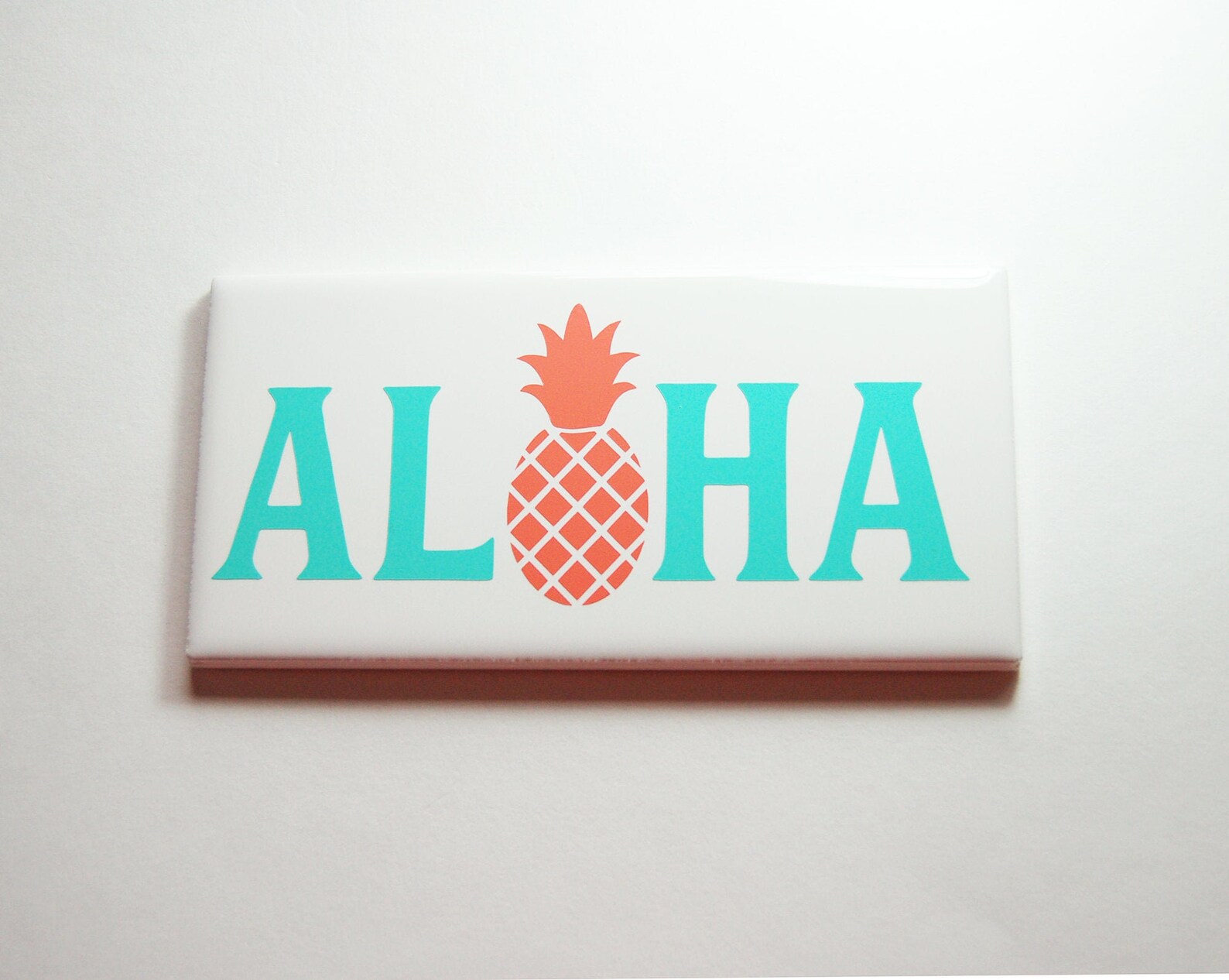 Aloha Pineapple Sign, Turquoise Blue Orange & White Wall Plaque, Hawaii ...