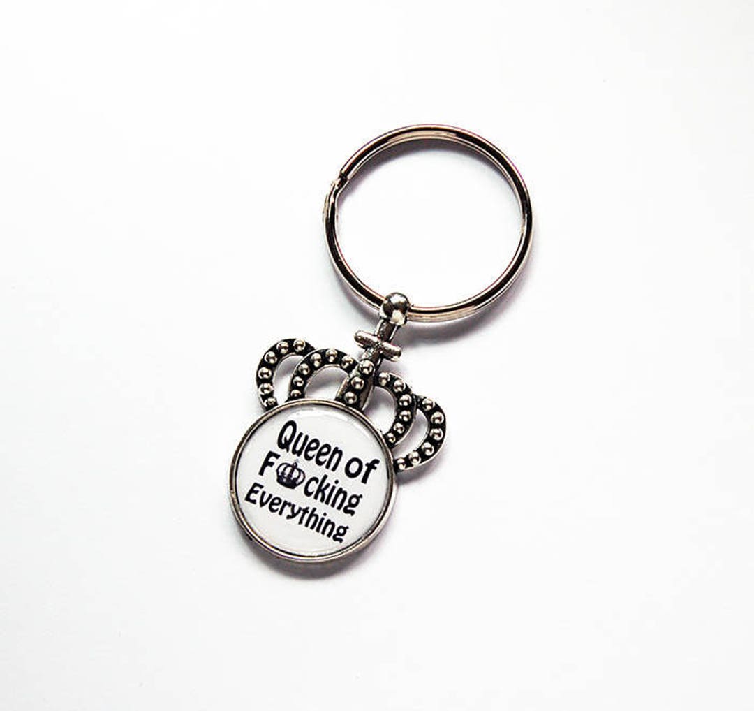 Queen of Everything Keychain, Crown Keyring, Gift Under 10, Stocking ...
