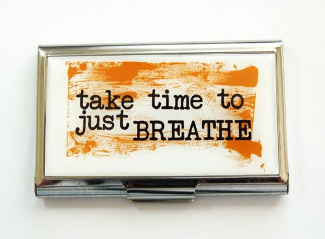 Take Time to Just Breathe Business Card Case Motivational - Etsy