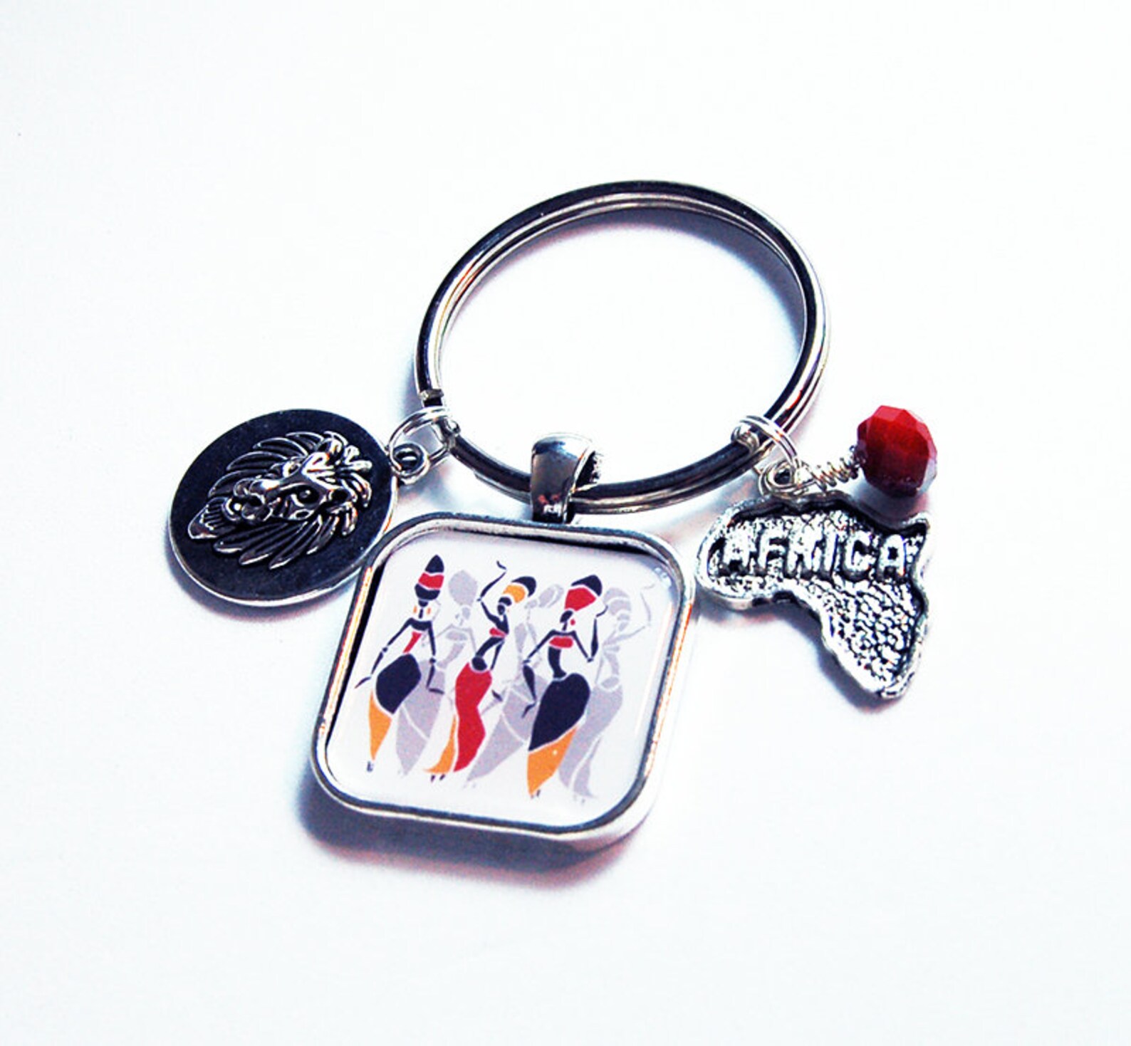 African Women Keychain Kwanzaa Gift African Design Keychain - Etsy