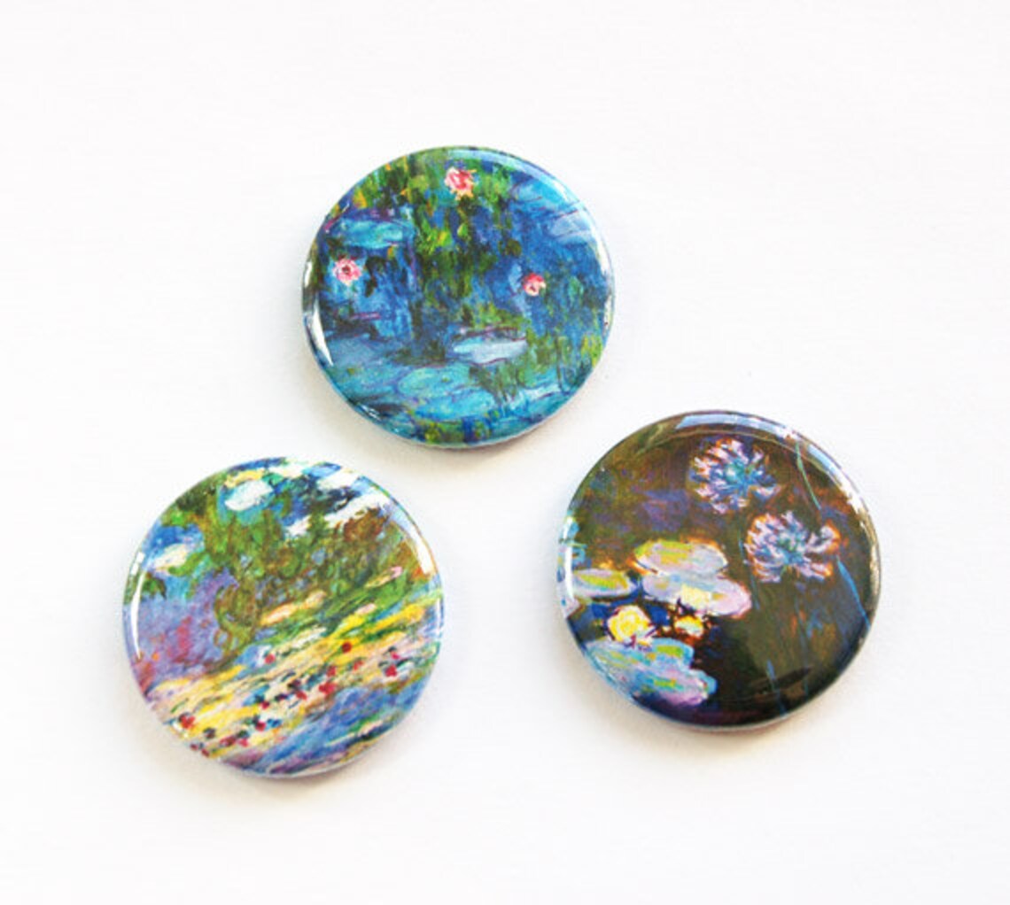 Monet Magnets Monet Paintings Art Magnets Button Magnets - Etsy