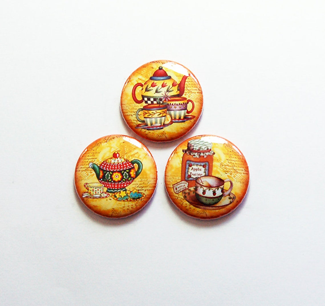 Tea Time Magnet Set Tea Lover Magnets Magnet Trio Loves - Etsy