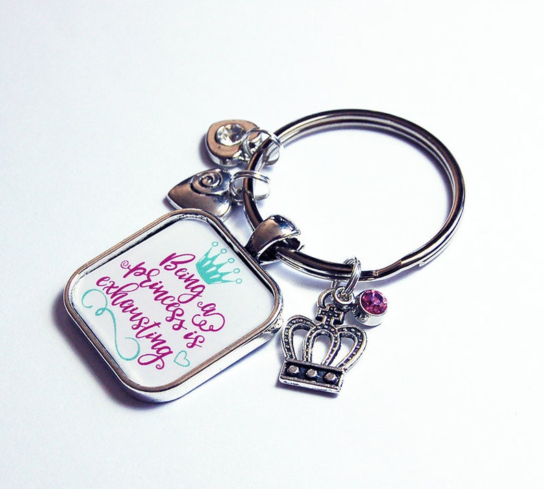 Princess Keyring Keychain With Charms Being a Princess is - Etsy