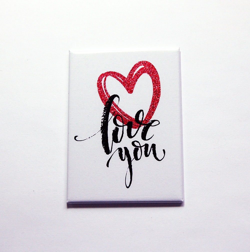 Love You Magnet Valentine Magnet ACEO Kitchen Magnet - Etsy