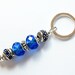 Bead Keychain, Blue Silver Keychain, European Beads, Bling, Stocking ...