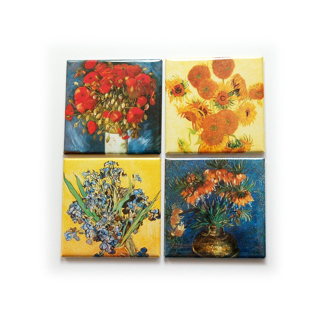Magnet Set of Van Gogh Paintings, Set of Four Fine Art Magnets Two Inch ...