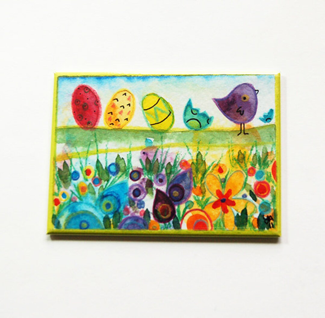 Easter Magnet, Easter Egg Magnet, Fridge Magnet, Kitchen Magnet, ACEO ...