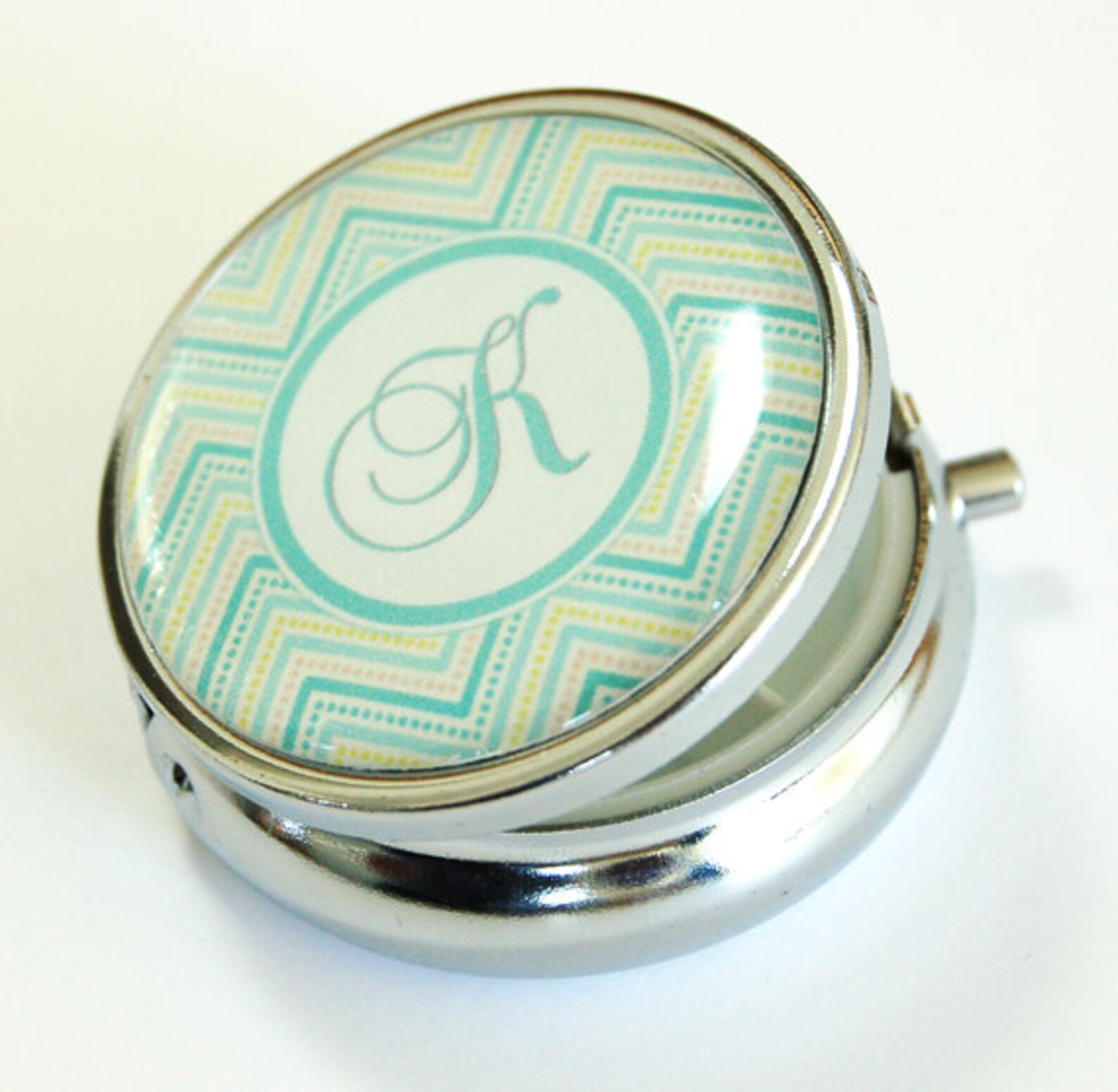 Custom Pill Case, Personalized, Chevron, Pill Case, Pill Box, Monogram ...