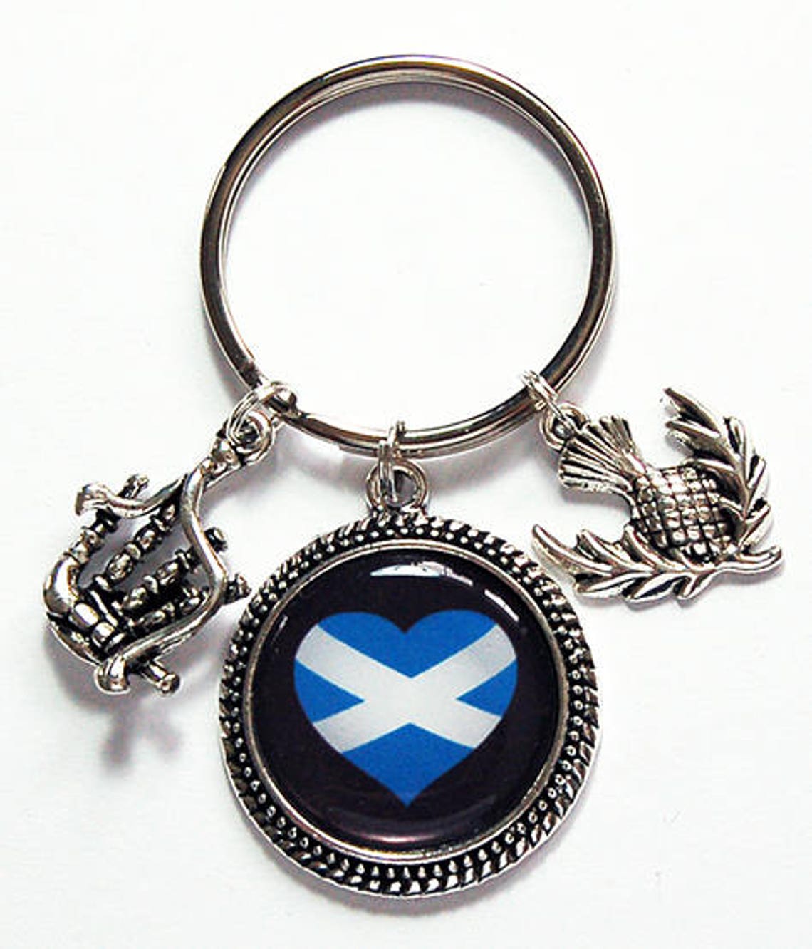 Scotland Keychain Bagpipes Scottish Thistle Saltire Flag - Etsy Canada