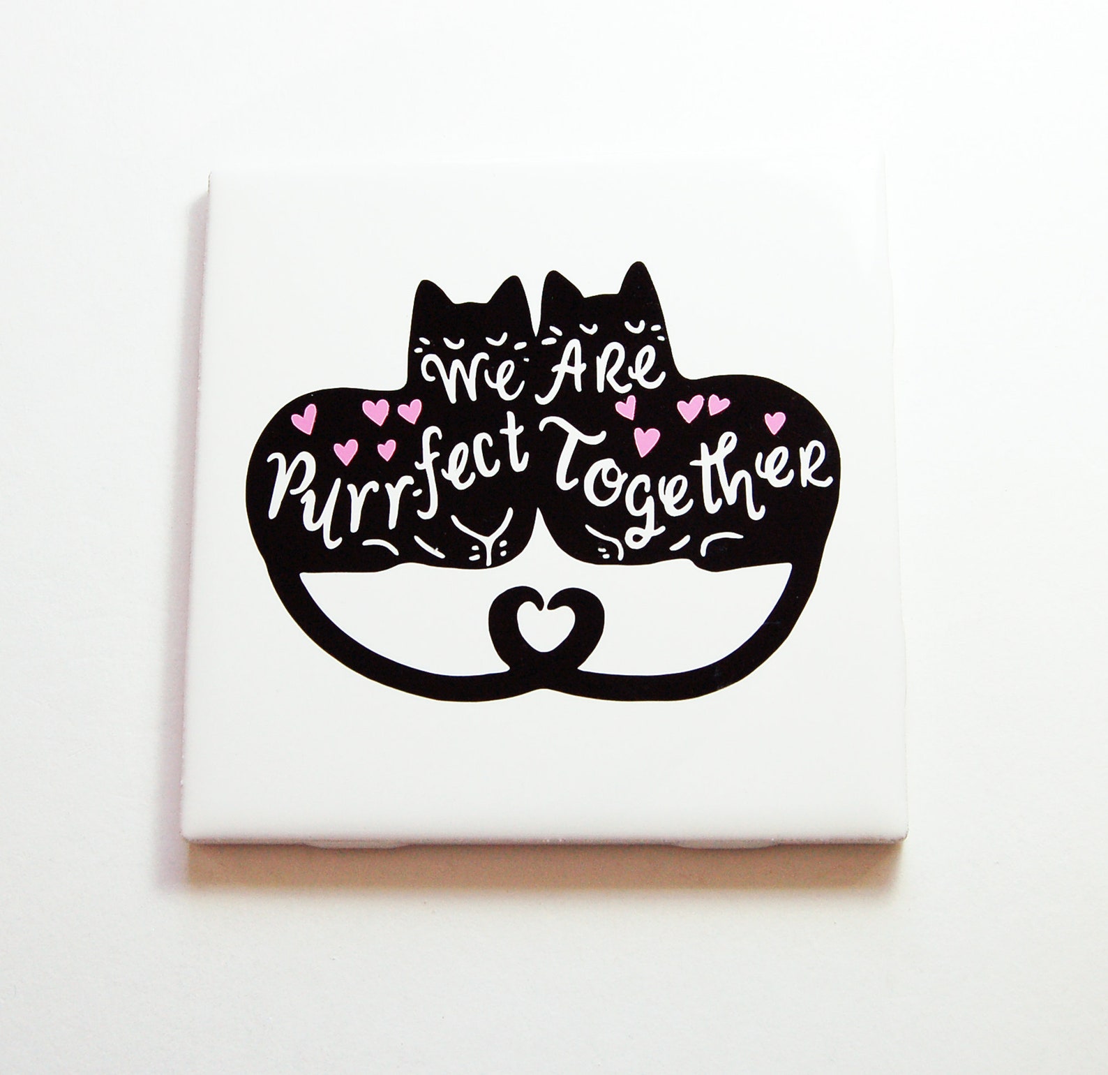 We Are Purrfect Together Cute Cat Sign Wall Plaque in Black - Etsy