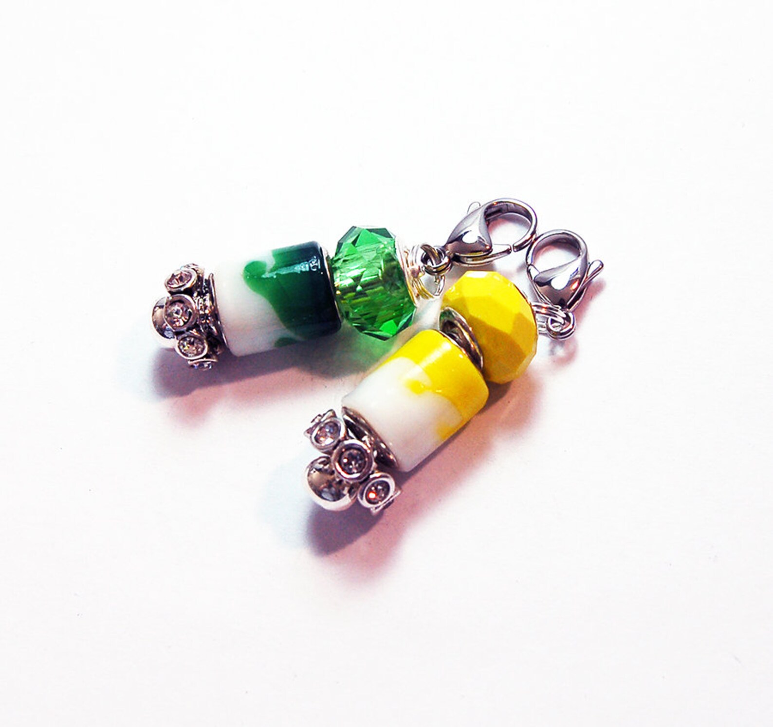 Beaded Zipper Pull Charm in Yellow and in Green, Cute Purse Zipper ...