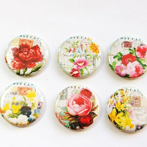 Flower Magnets Floral Magnets Nature Magnets Button | Etsy