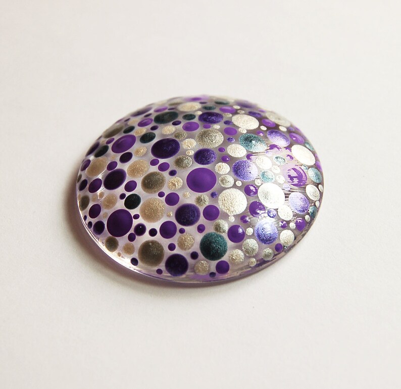 Abstract Art Glass Paperweight and Magnet Set Hand Painted in - Etsy