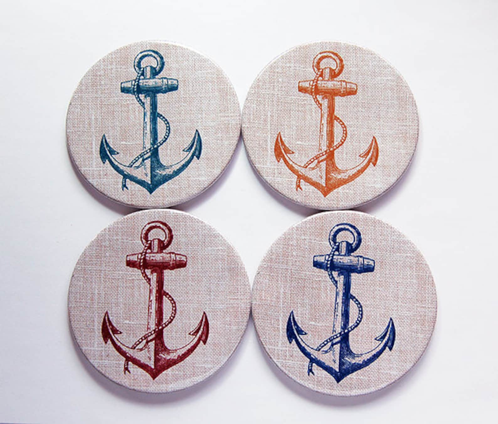 Anchor Coasters Nautical Coasters Coasters Beach House | Etsy