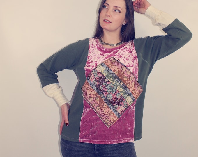 Upcycled Top, Upcycled Clothing for Women, Upcycled Sweater, Reworked ...