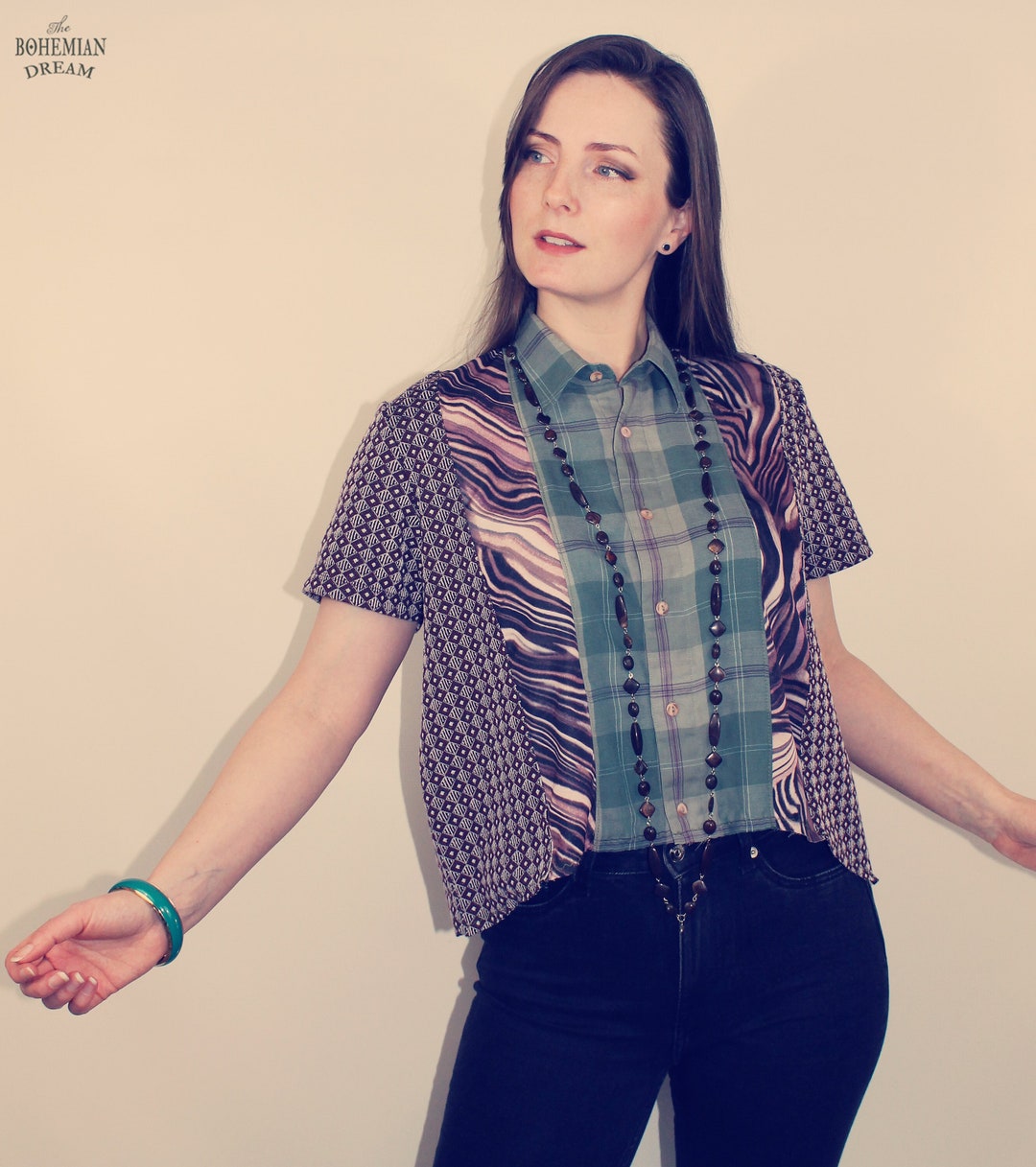 Upcycled Top, Upcycled Clothing for Women, Reworked Blouse, Recycled ...