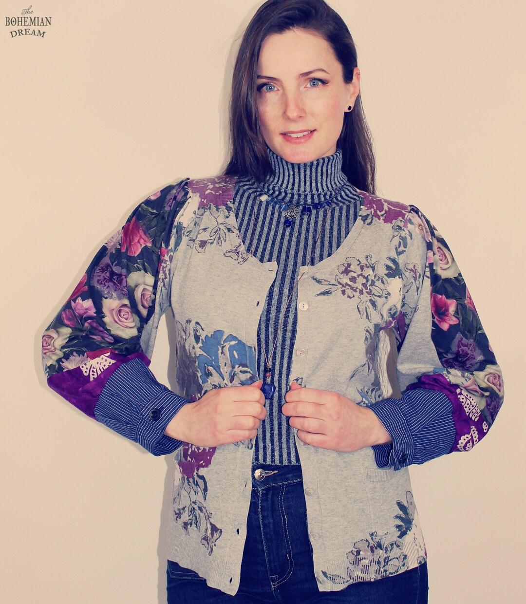 Upcycled Cardigan, Upcycled Clothing for Women, Upcycled Top, Reworked ...