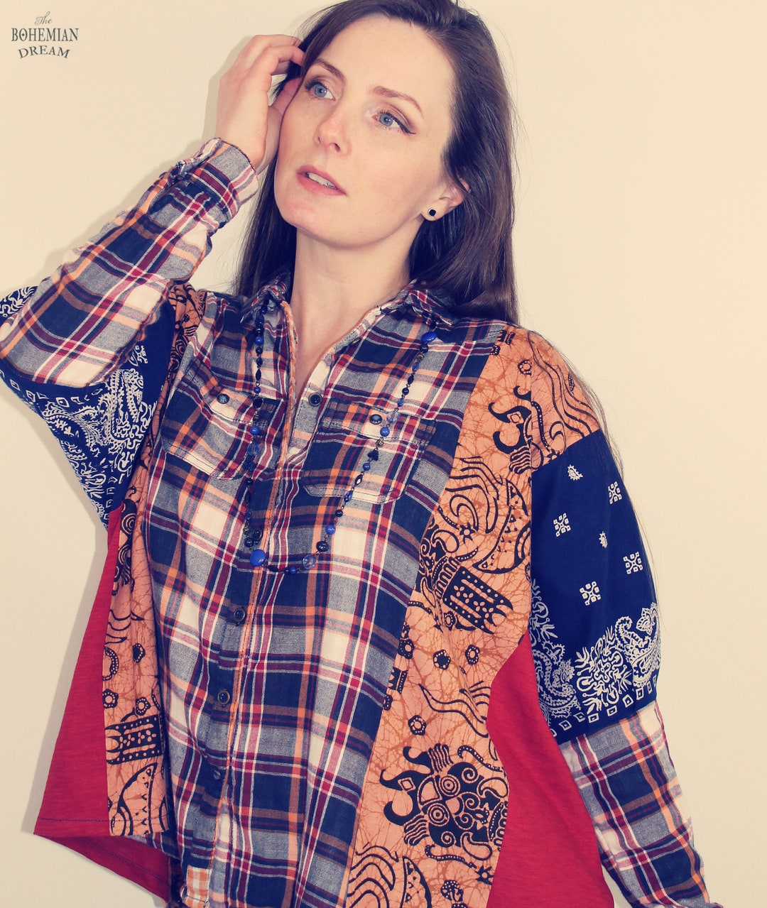 Upcycled Top, Upcycled Clothing for Women, Upcycled Shirt, Patchwork ...