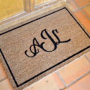 PERSONALIZED MONOGRAM Doormat Hand Painted Coir Mat With Your - Etsy