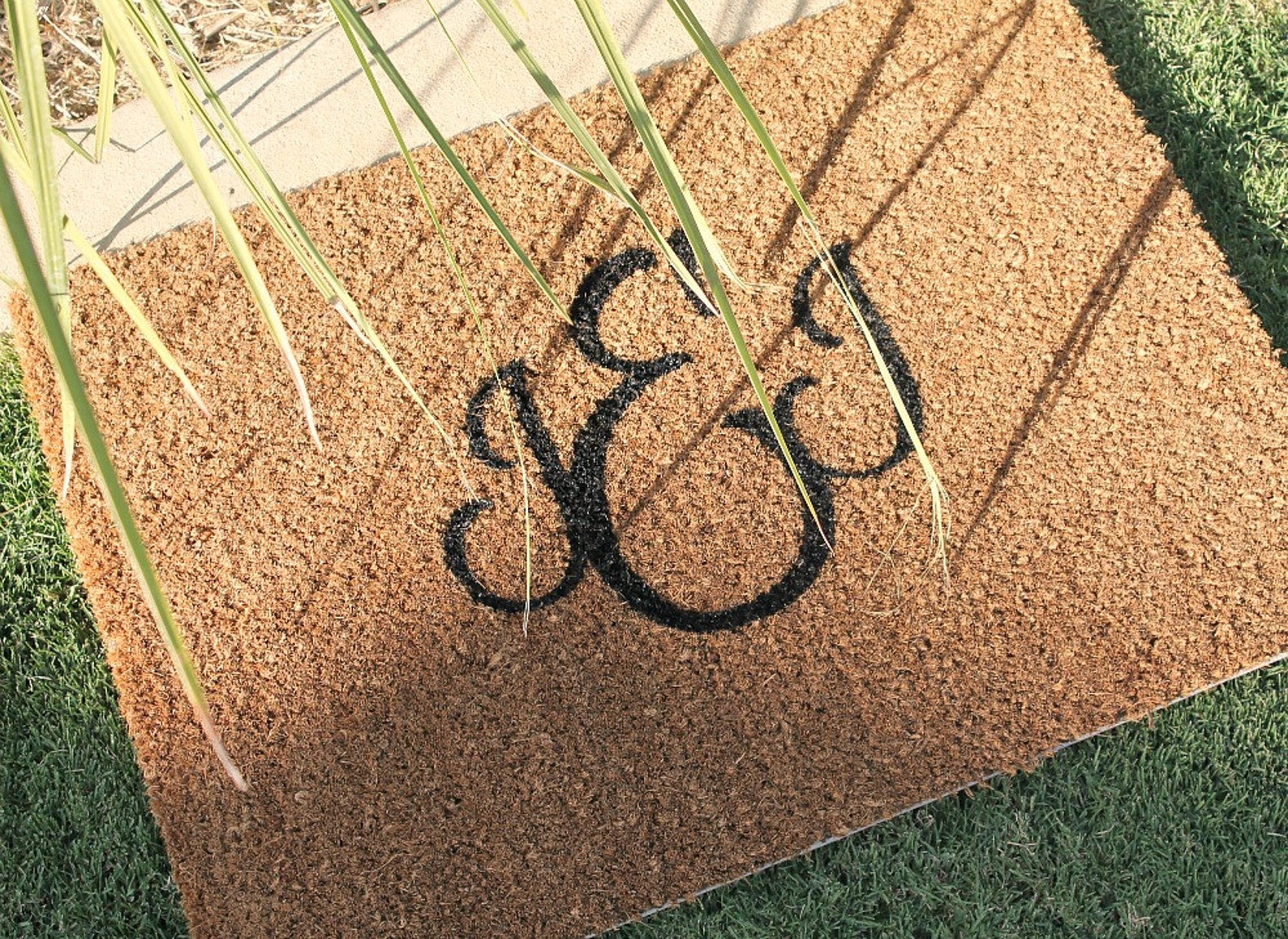 PERSONALIZED MONOGRAM Doormat Hand Painted Coir Mat with | Etsy