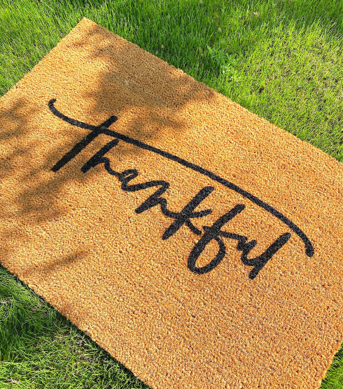 Thankful Doormat Hand Painted Fall Door Mat Custom Doormat - Etsy