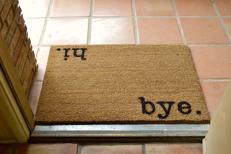 HI. BYE. Doormat ... Hand Painted ... 2 SIZES - Etsy