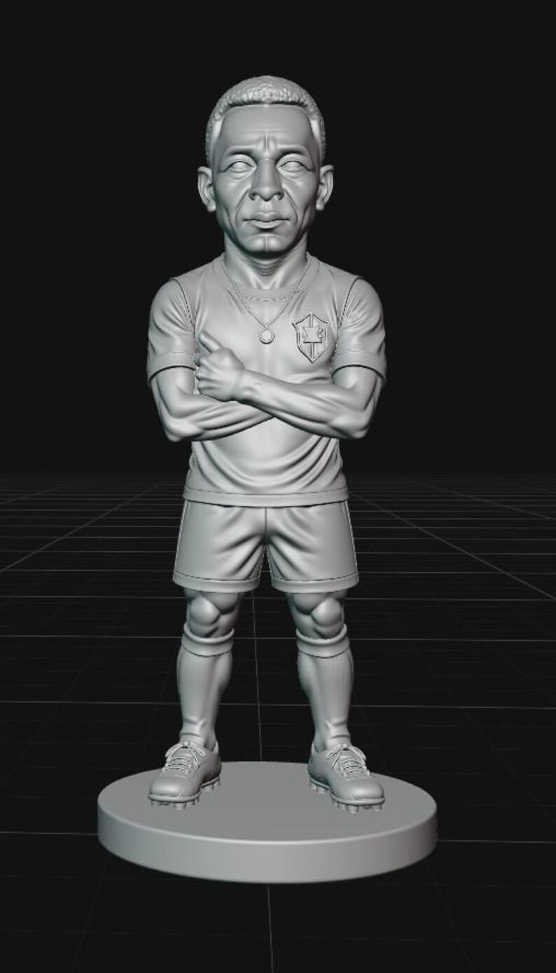 Pele Bobblehead STL File | Legendary Football Icon Statue | 3D Print ...