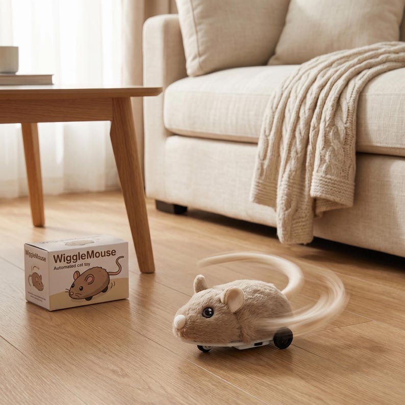 Moving Mouse Kitty Toy, Eco-friendly Cat Furniture Decor, Durable Floor ...