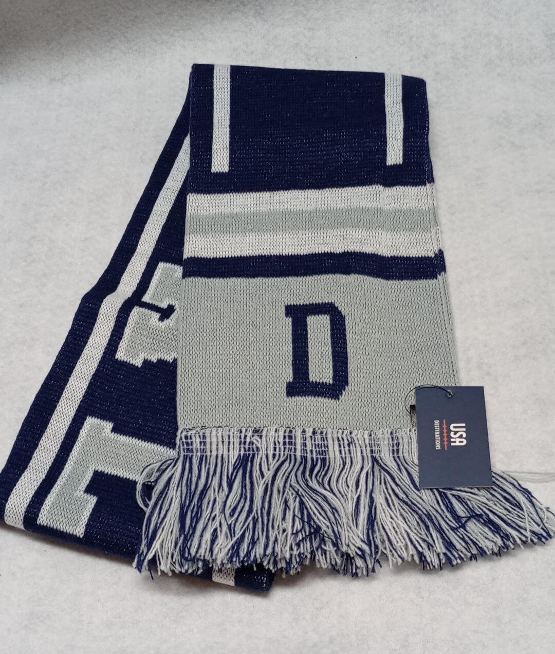 Dallas Football Scarf, Navy Gray White, Team Colors Knit Scarf - Etsy