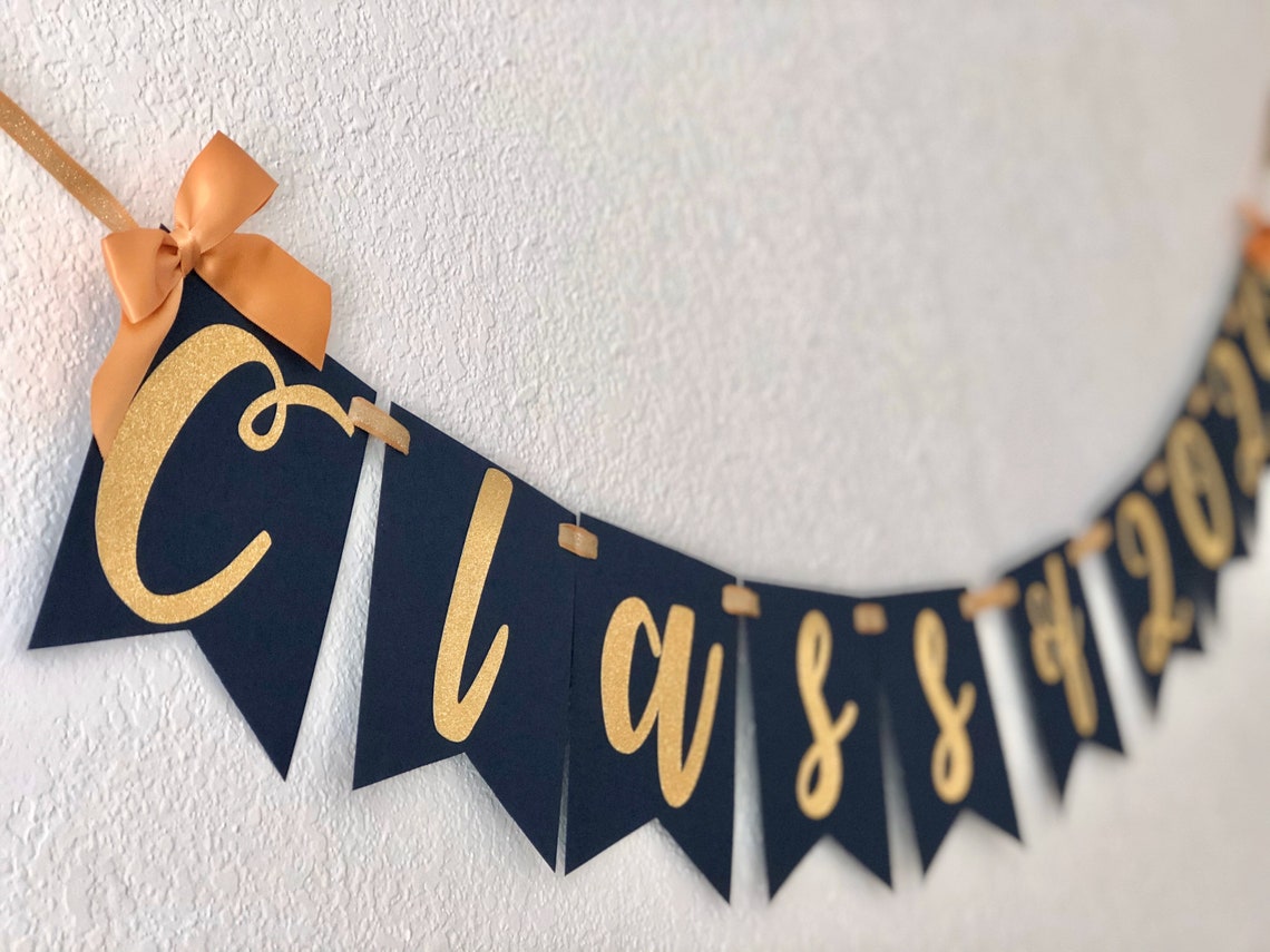 Navy and Gold Class of 2022 Graduation Banner. 2022 Grad. - Etsy