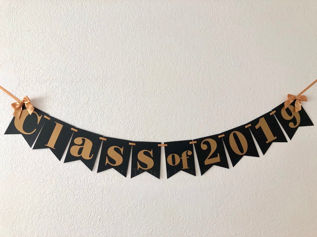 Class of 2021 Graduation Banner in Black and Gold. Graduation - Etsy