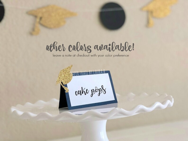 Graduation Party Food Labels in Black & Gold 6CT Class of - Etsy