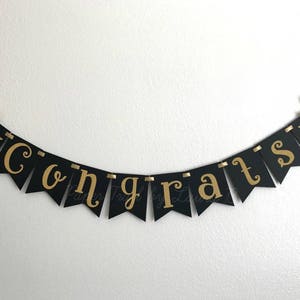 Congrats Graduation Banner in Black and Gold. Graduation Party ...