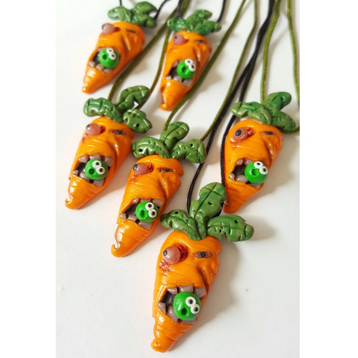 Carrot Necklace Scary Jewelry Peas & Carrots Zombie - Etsy