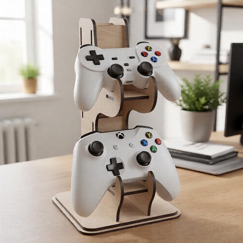 Laser Cut Controller Stand Svg Bundle, Xbox Controller Holder File ...