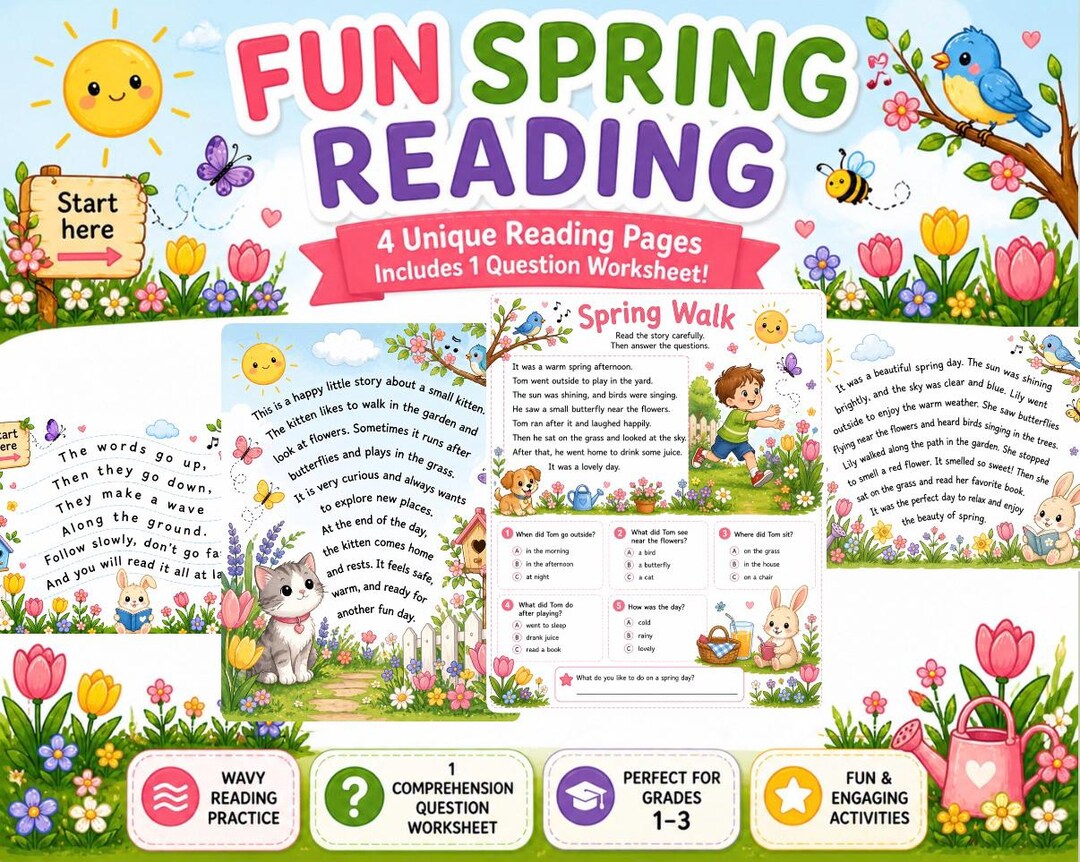 Spring Reading Activities for Kids | Wavy Reading Practice ...