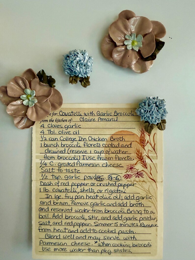 Handmade Porcelain Flower Magnets – Hibiscus Hydrangea Set Botanical ...