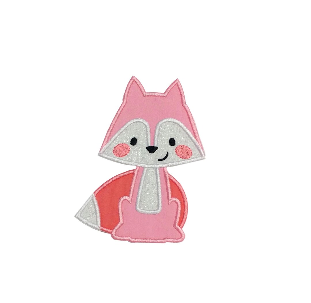 Iron-on Pink Fox Applique Iron-on Fox Patch Embroidered Fox - Etsy