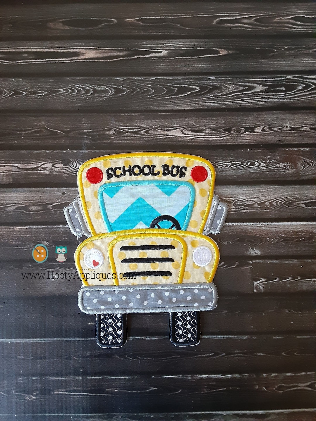 Embroidered School Bus Iron-on Applique Perfect for Quilts, Garments ...