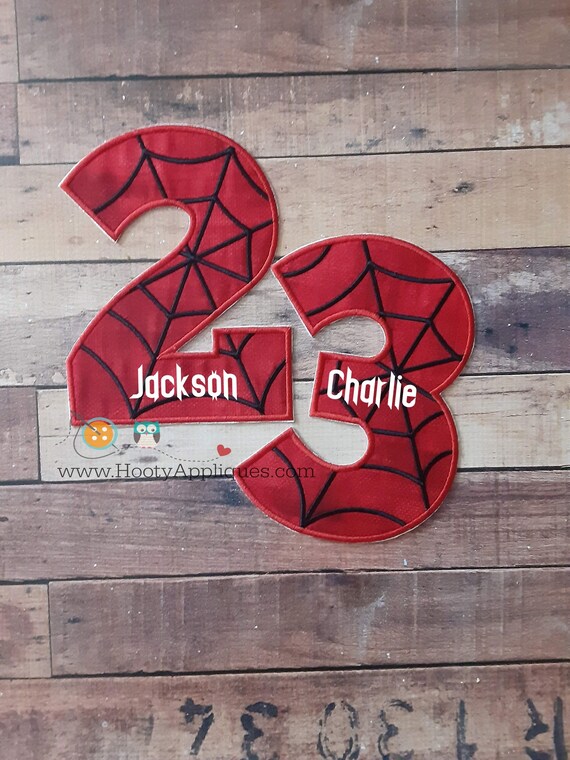 Embroidered Spider Web Numbers; Iron-on Numbers 0-9; Machine ...